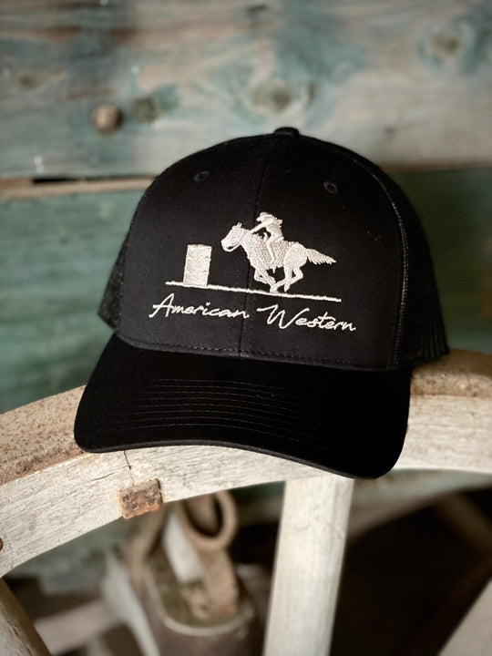 Barrel Racer — All Black w/ khaki stitching – American Western Co