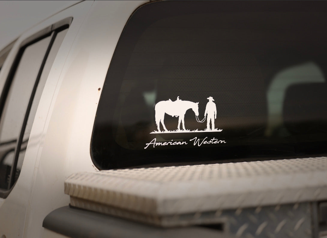 Cowboy & Horse Decal — 8 Inch – American Western Co